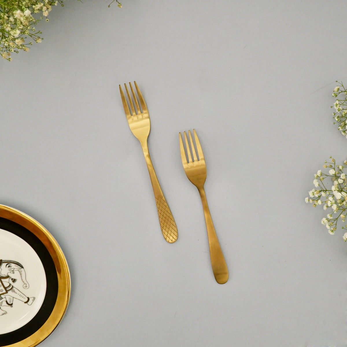 Matte Textured Gold Fork – Kaunteya
