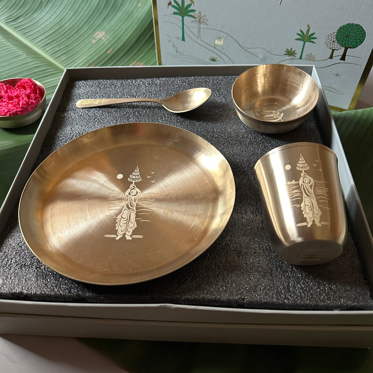 Gift Set Kansa - Banaras Snack Set (4 Pcs) – Kaunteya
