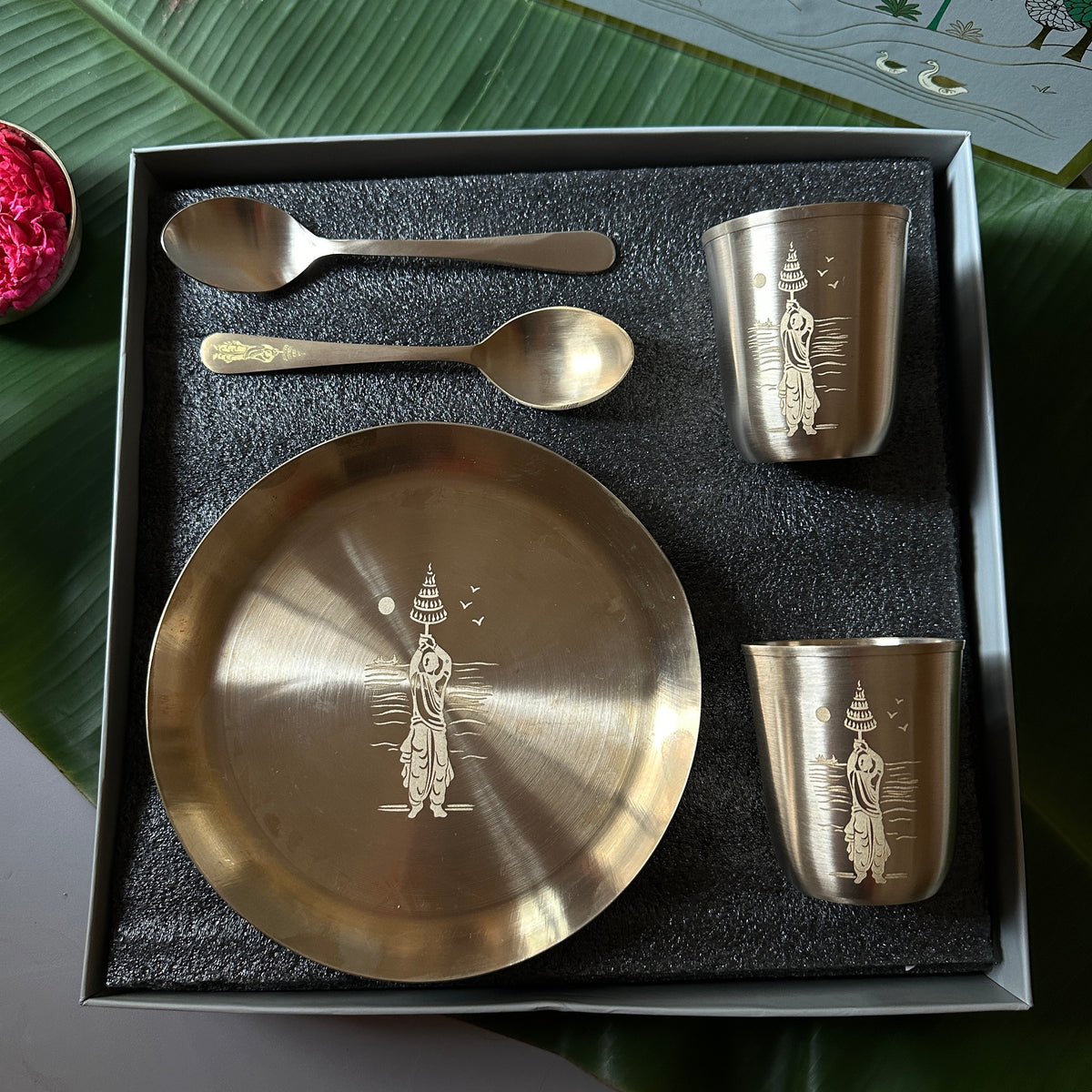 Classic Gift Set Kansa - Banaras Snack Set (6 Pcs) – Kaunteya