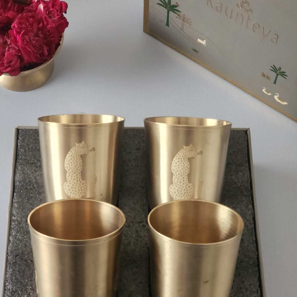 Gift Set- Kansa Glass Set (Set Of 4) – Kaunteya